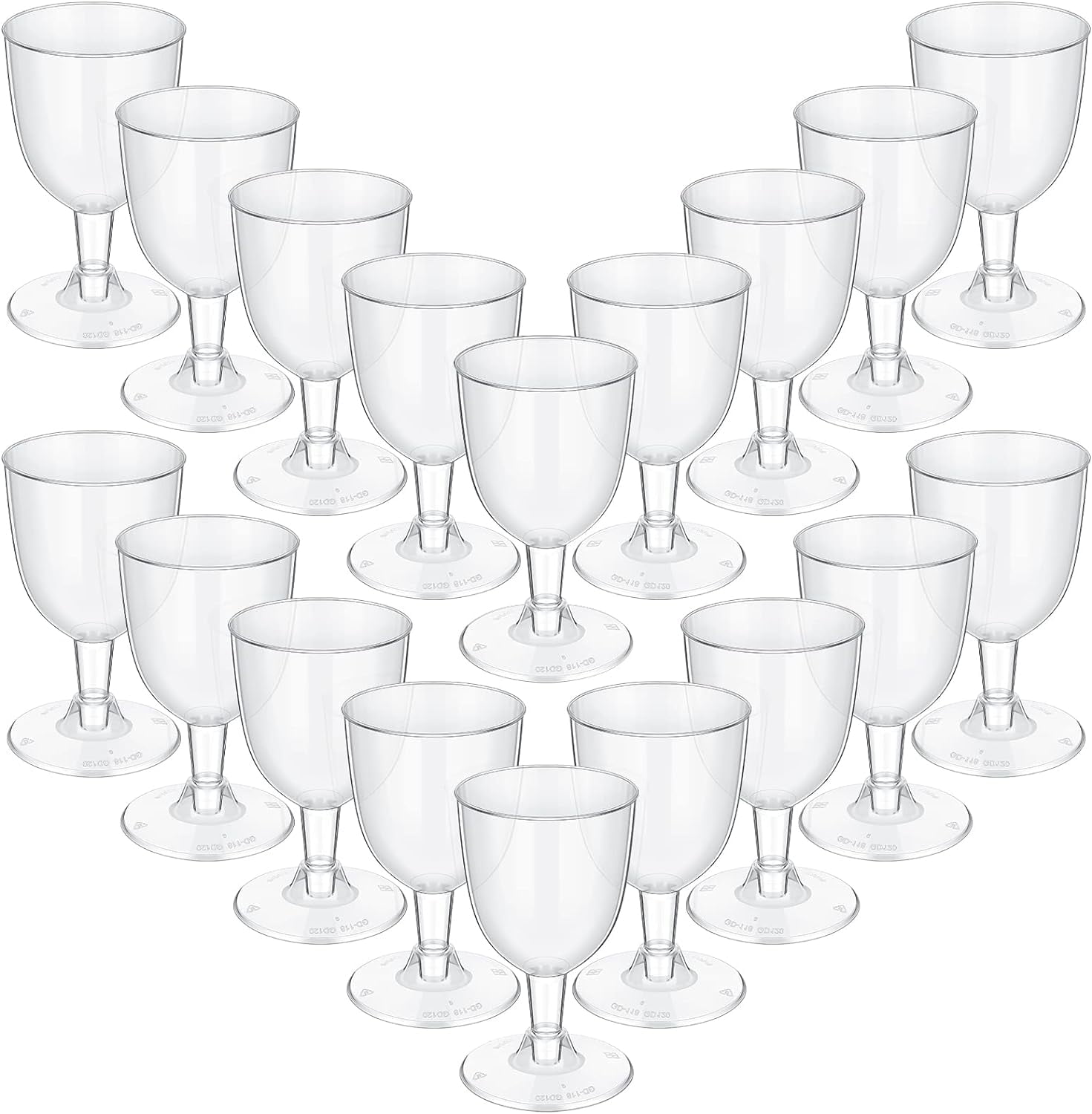 48 Pcs Disposable Plastic Wine Glasses 5 oz Party Wine Cups Hard ...