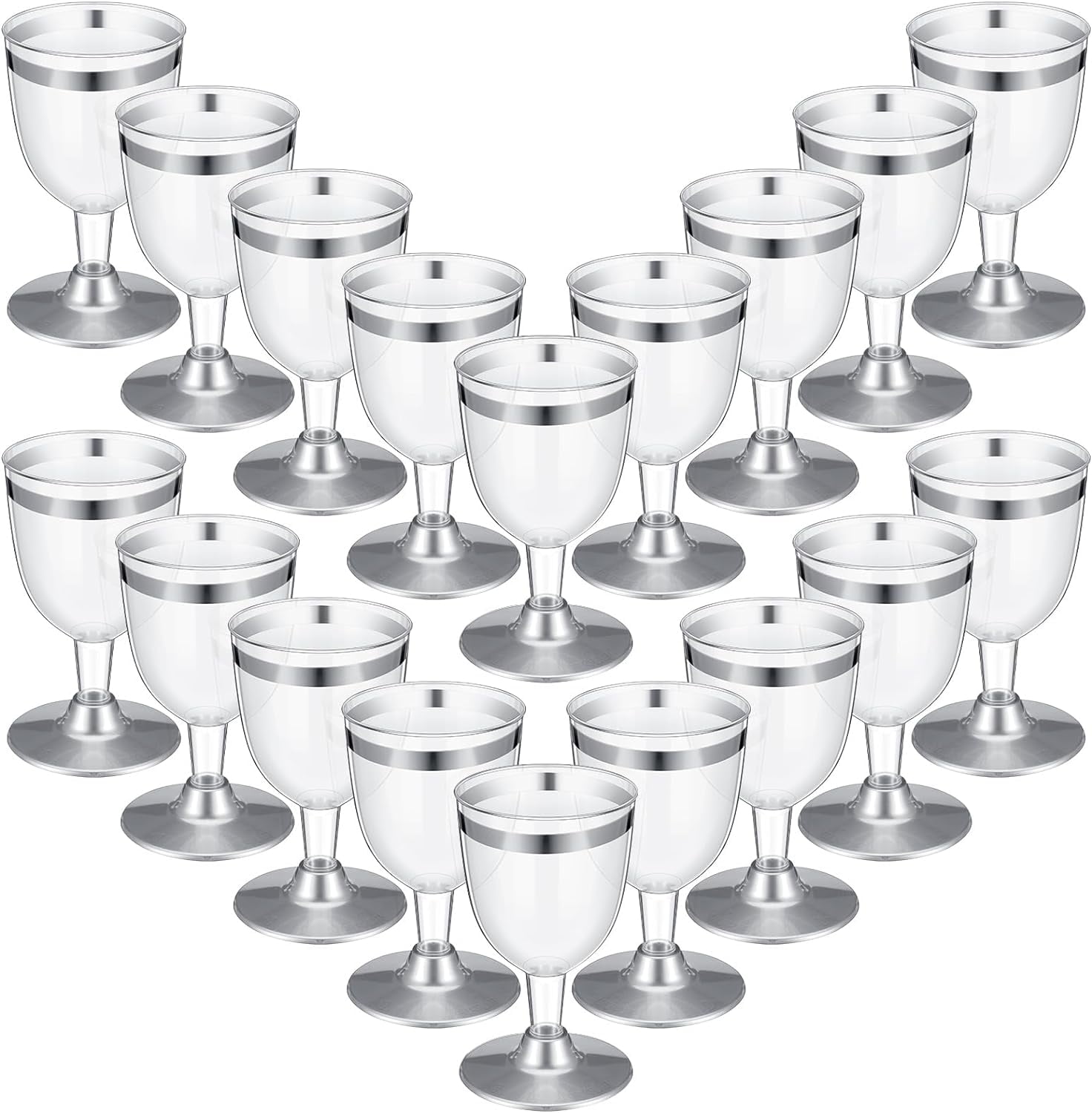48 Pcs Disposable Plastic Wine Glasses 5 oz Party Wine Cups Hard ...