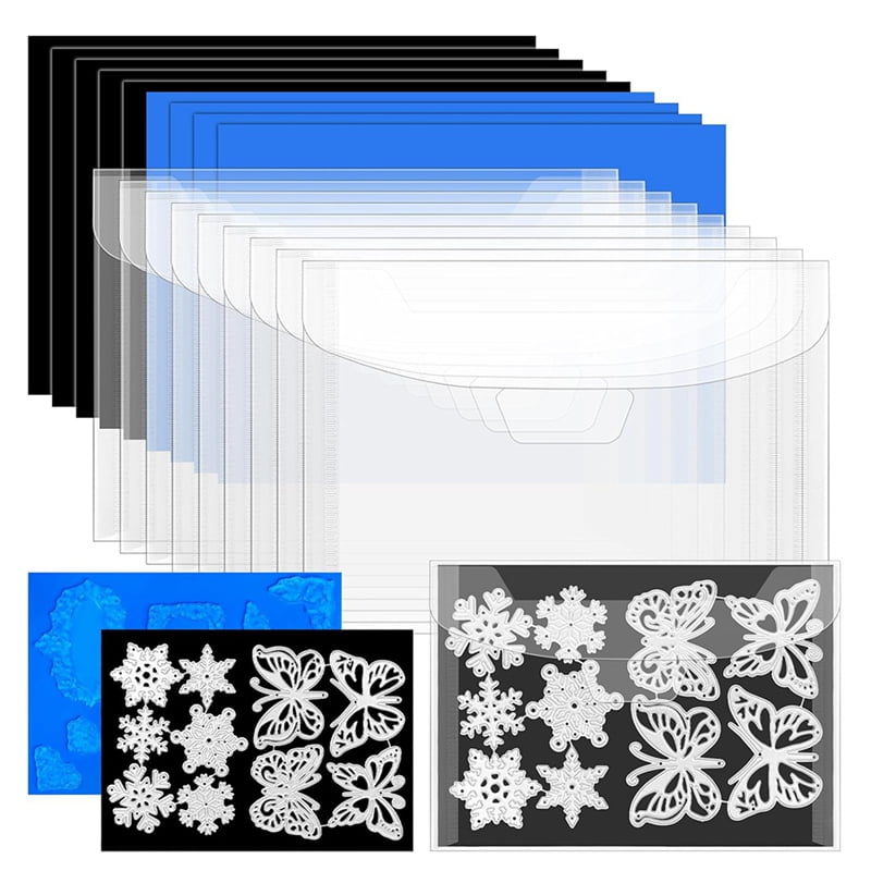 48 Pcs Double-Sided Stamp and Die Storage Pockets with Rubber Magnetic ...