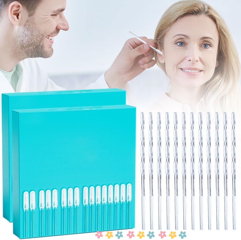48 Pcs Earwax Removal Adhesive Swabs, 2025 New Reusable Ear Wax Removal ...