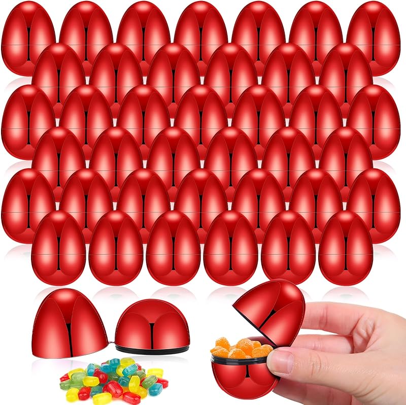 48 Pcs Easter Eggs Metallic 2 28 X 1 65 Inch Empty Eggs Fillable Easter 48 Pcs Easter Eggs Metallic 2 28 X 1 65 Inch Empty Eggs Fillable Easter