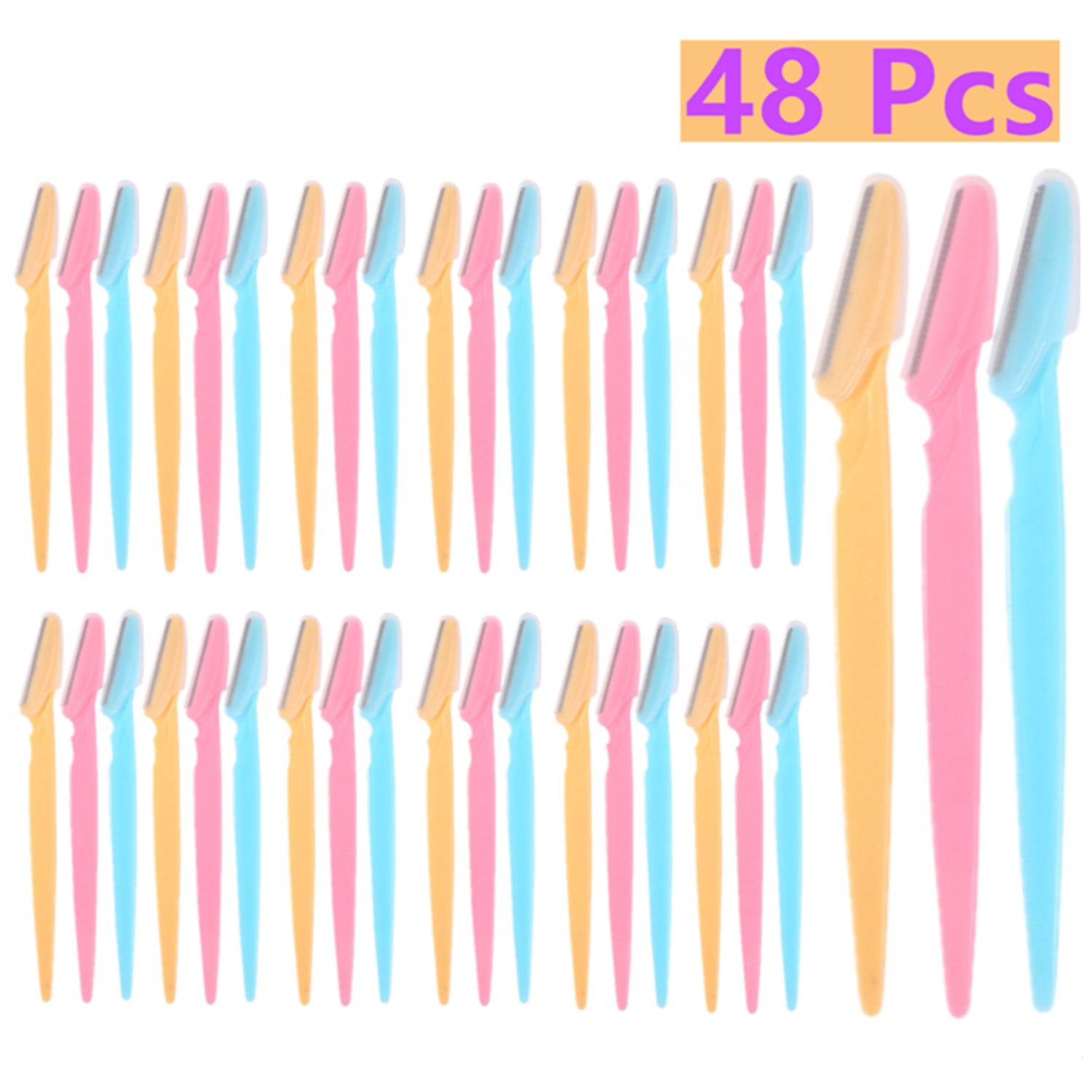 48 Pcs of Facial Eyebrow Razor Trimmer Shaper Shaver Blade Knife Hair ...