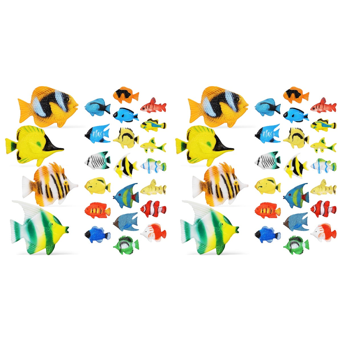 48 Pcs Fish Figurines Tropical Fish Figure Toys Learning Educational ...