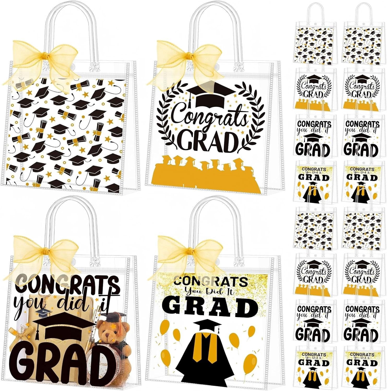 48 Pcs Graduation Gift Bag Bulk 2026 Congrats Grad Clear Goodies Bags ...