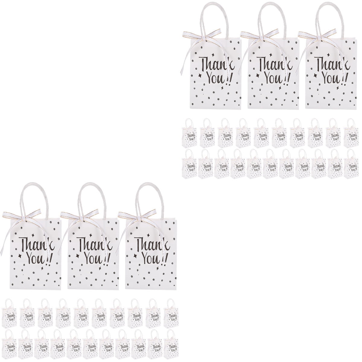 48 Pcs Handheld Gift Tote Bags Thank You Gift Wrapping Bags Reusable ...