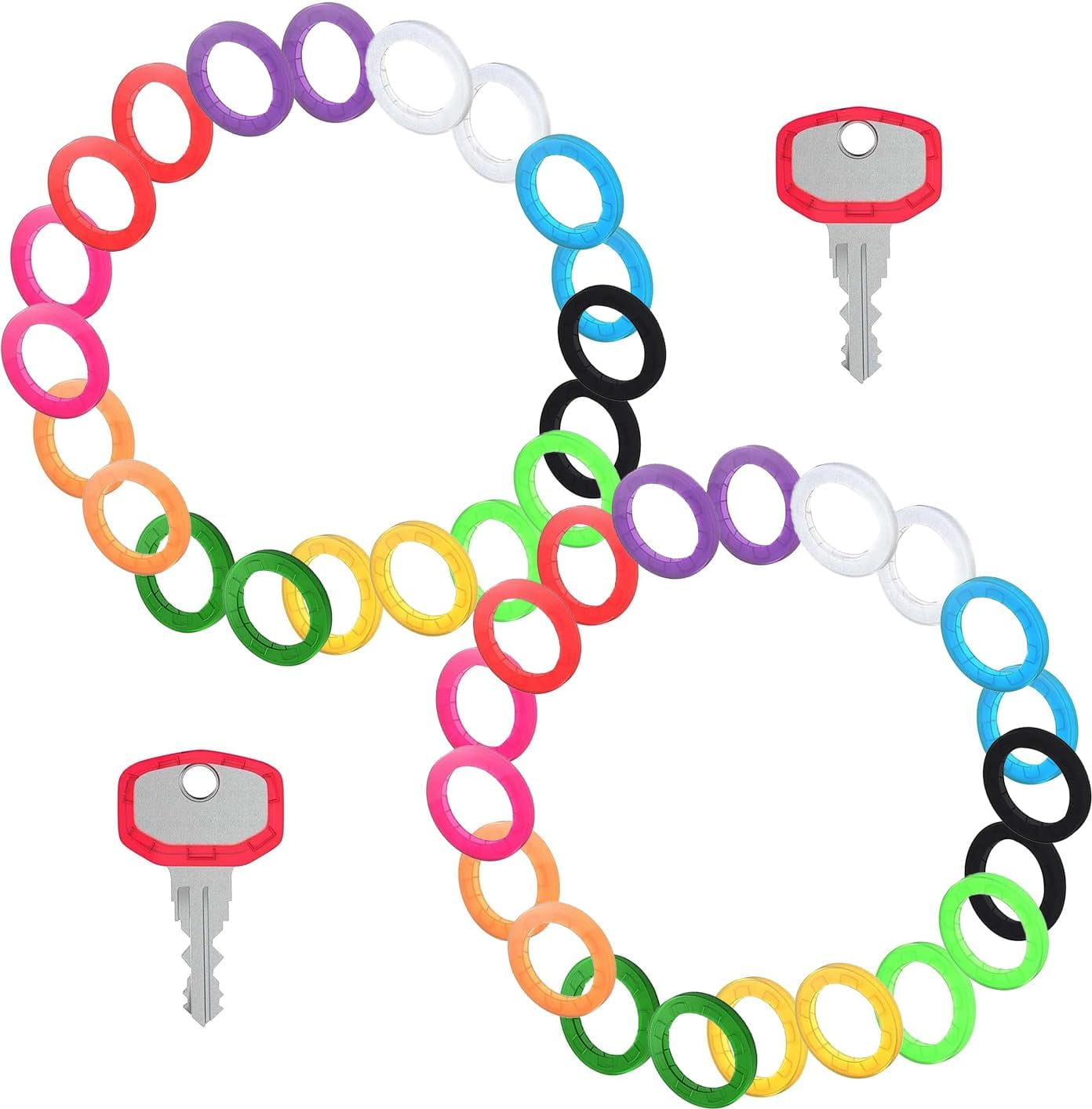 48 Pcs Key Covers Caps, Key Colour Caps for Easy Identifying House Door ...