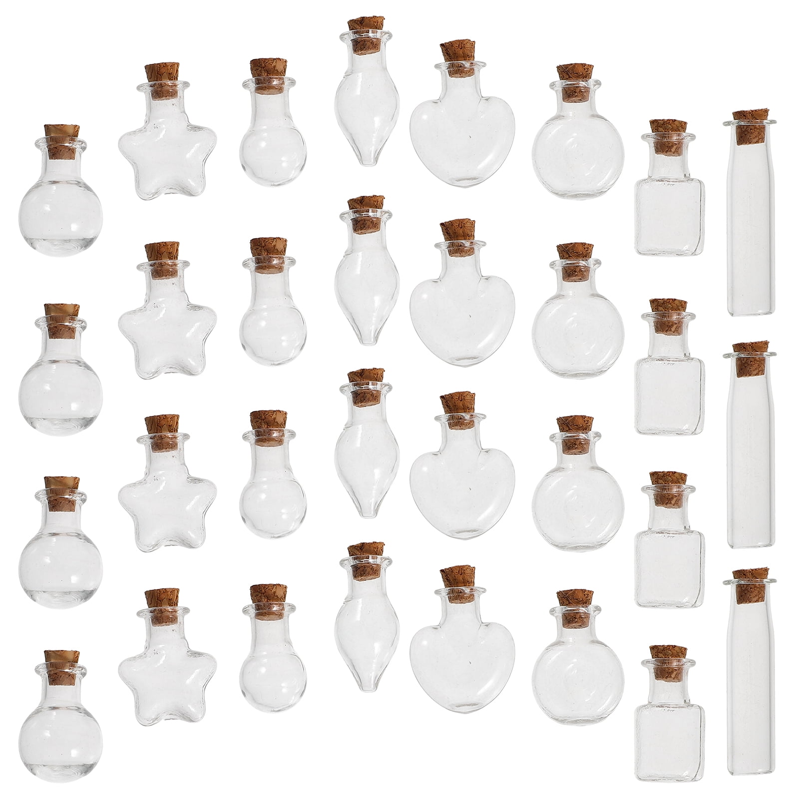 FUEENIRVA 48Pcs Small Glass Bottles Clear Glass for DIY Crafts and ...