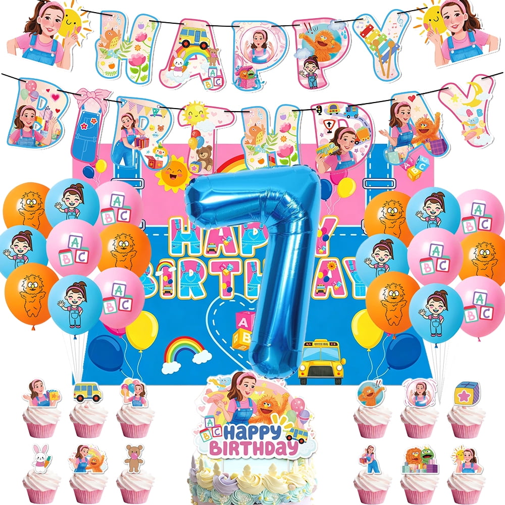 48 Pcs Ms Birthday Party Decoration Rachel Set Banners ,Balloons ...