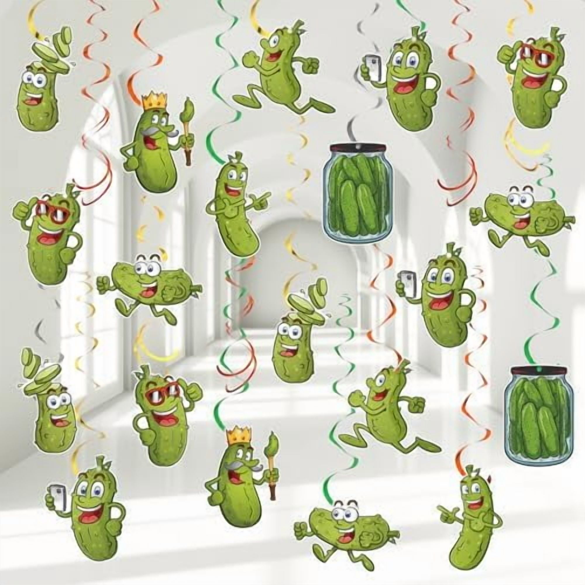 48 Pcs Pickle Party Decorations Hanging Swirls Ceiling Decor Pickle ...