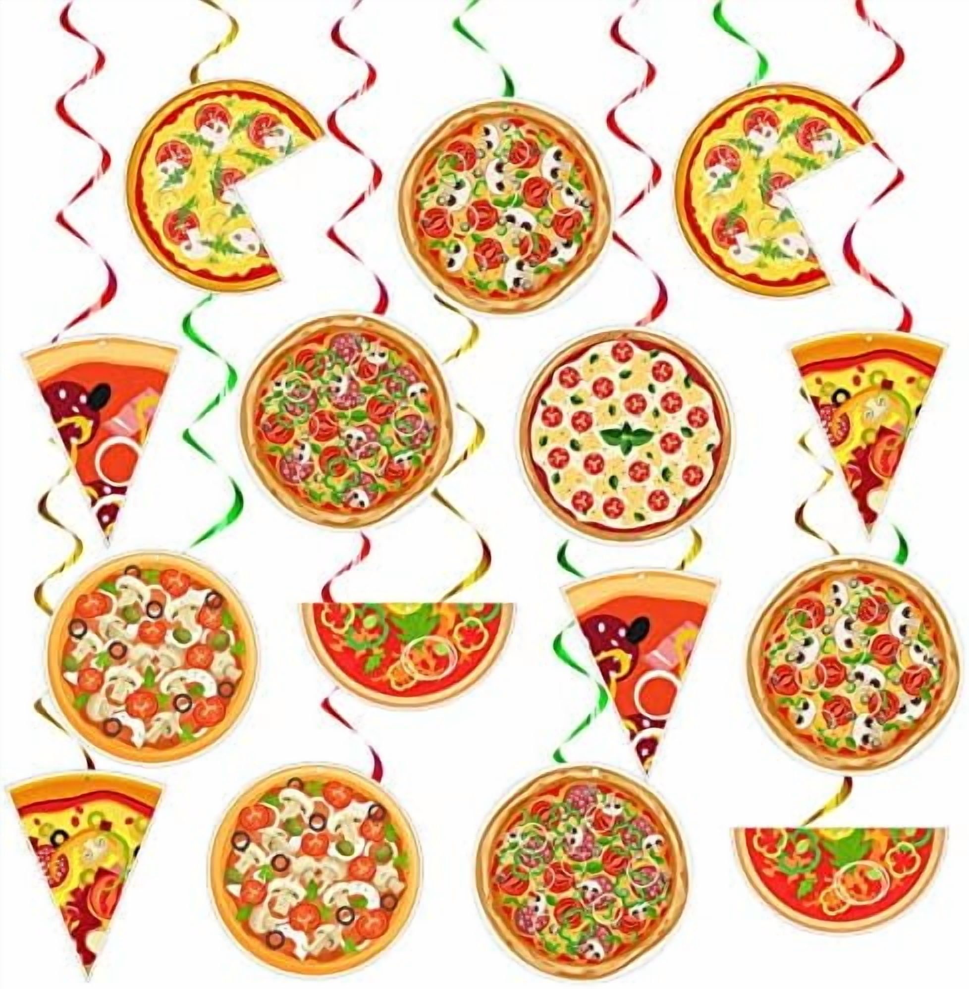 48 Pcs Pizza Party Decorations Pizza Hanging Swirl Themed Ceiling Decor ...