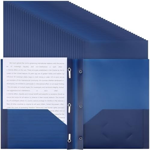 48 Pcs Plastic Folders with 2 Pockets and 3 Prongs Home Folders with ...