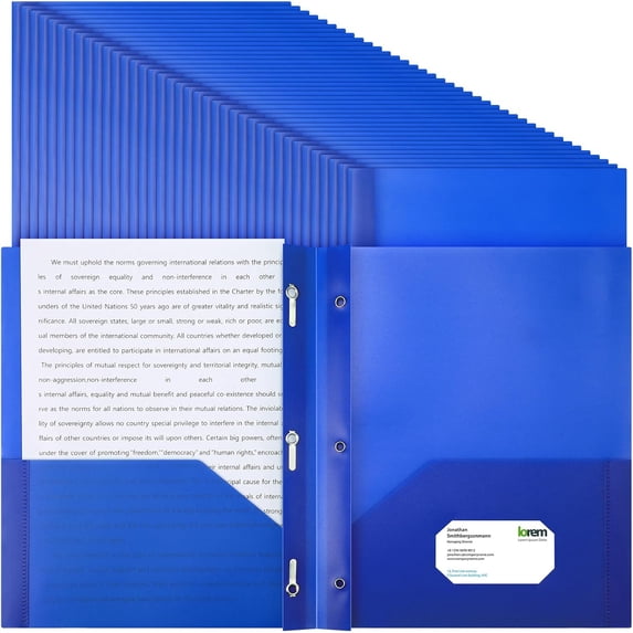 48 Pcs Plastic Folders with 2 Pockets and 3 Prongs Home Folders with ...