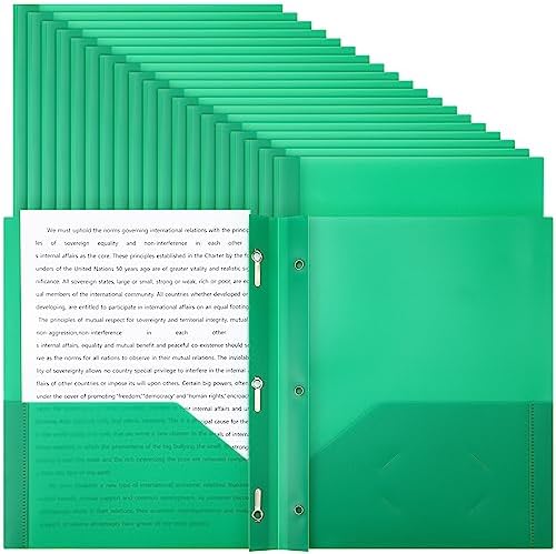 48 Pcs Plastic Folders with 2 Pockets and 3 Prongs Home Folders with ...