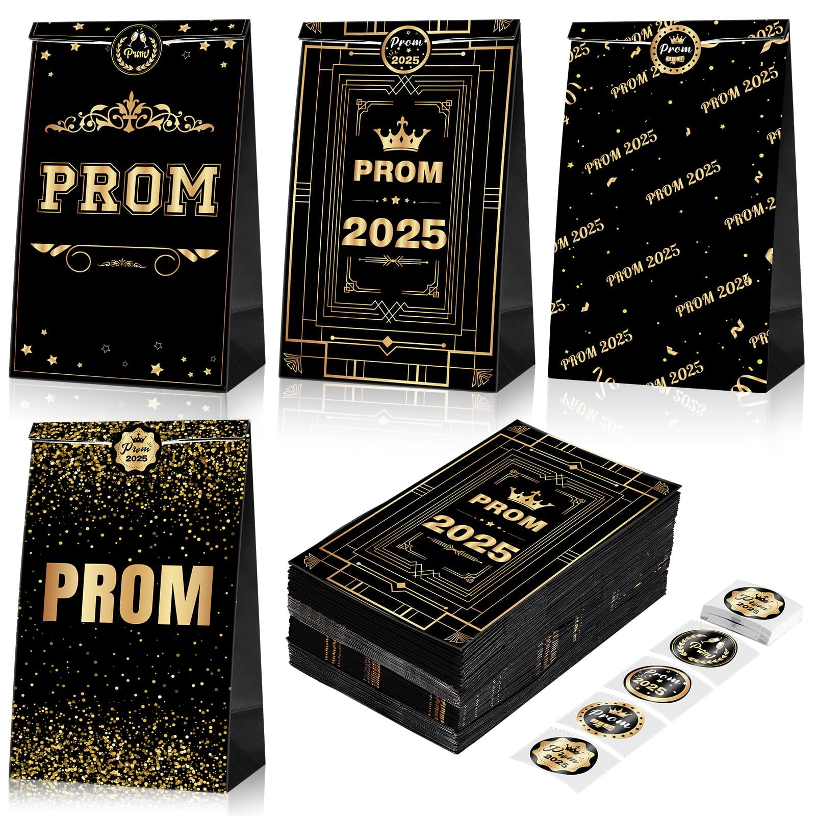 48 Pcs Prom 2025 KEF16 Party Favor Candy Bags with Stickers Goodie Gift ...