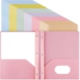 48 Pcs Purple Plastic Folders with 2 Pockets, 3 Prongs, and Card Slot ...