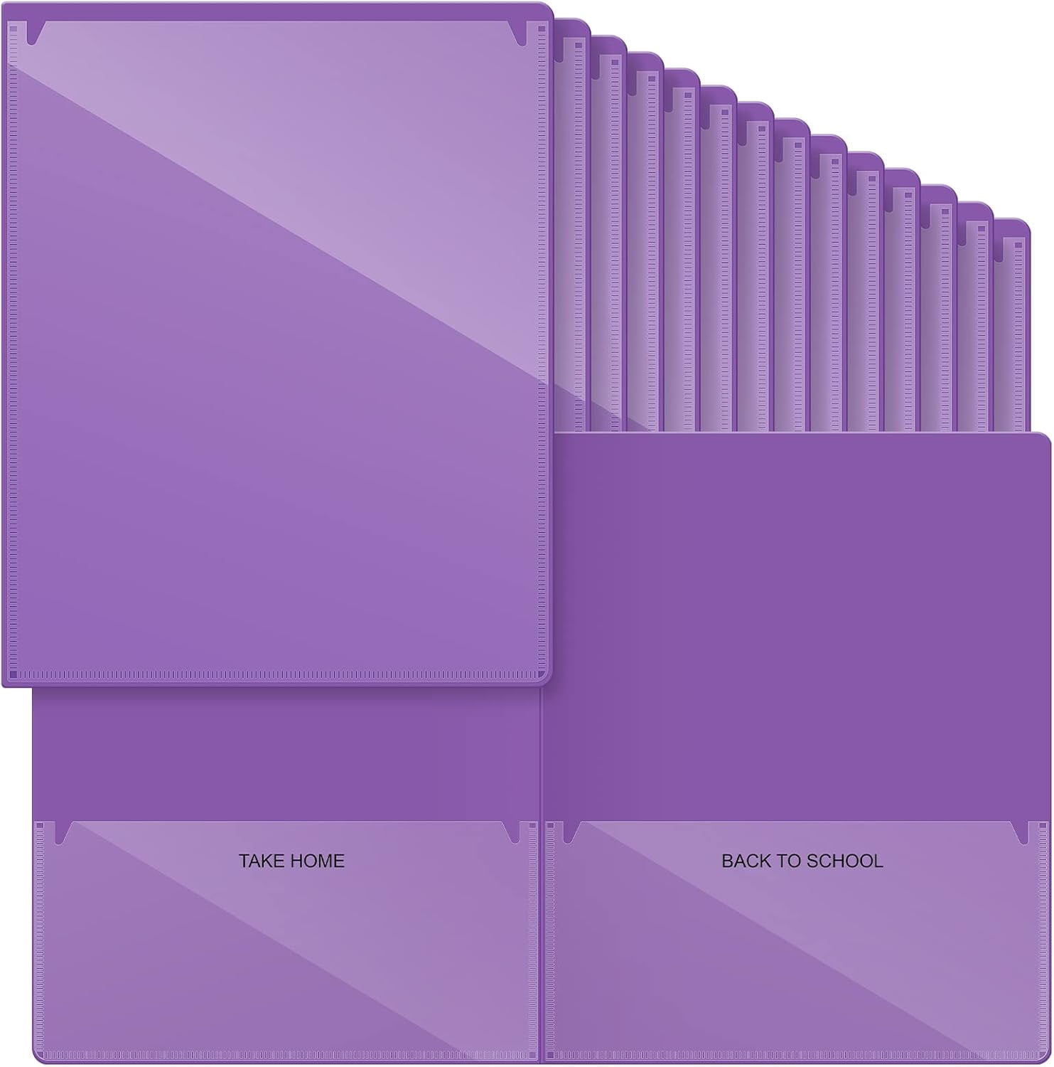 48 Pcs Purple Plastic Take-Home Folders with 2 Pockets, A4 Size ...