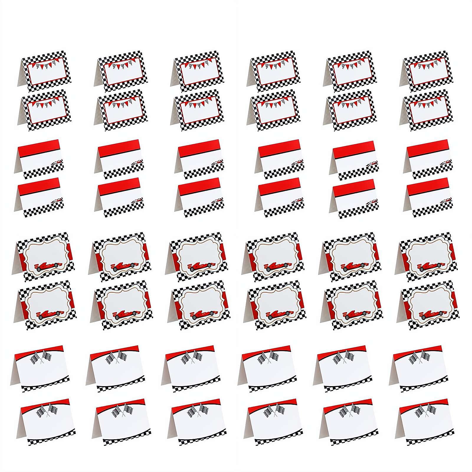 48 Pcs Race Car Food Labels Signs Folded Place Cards for Table Setting ...