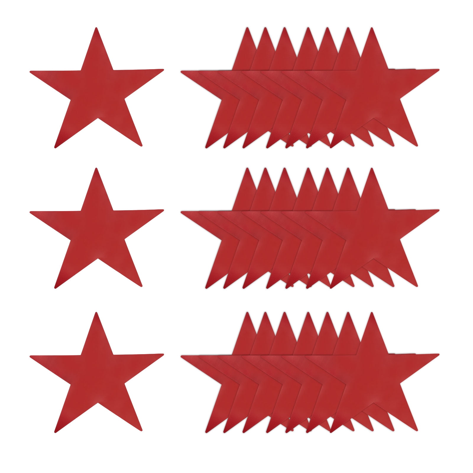48 Pcs Red Stars Cutouts, 6 Inch Double Printed Paper Stars Cutout ...