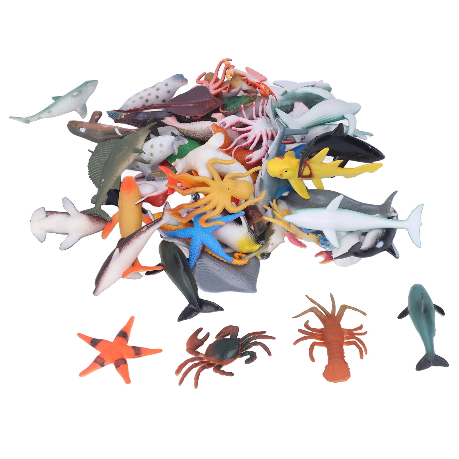 48 Pcs Sea Animals Toys Safe Harmless Plastic Educational Mini Size ...