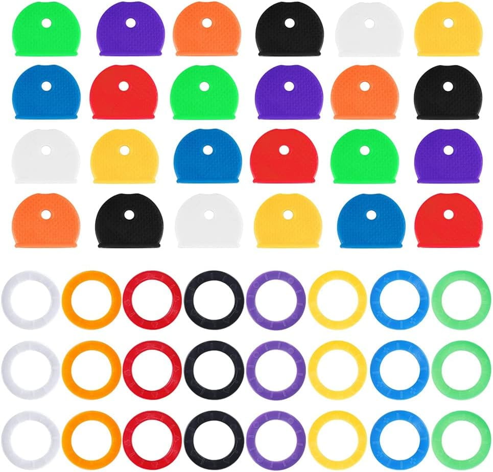 48 Pcs Set Flexible Key Covers Rubber Keycaps Caps Key Toppers Coloured ...