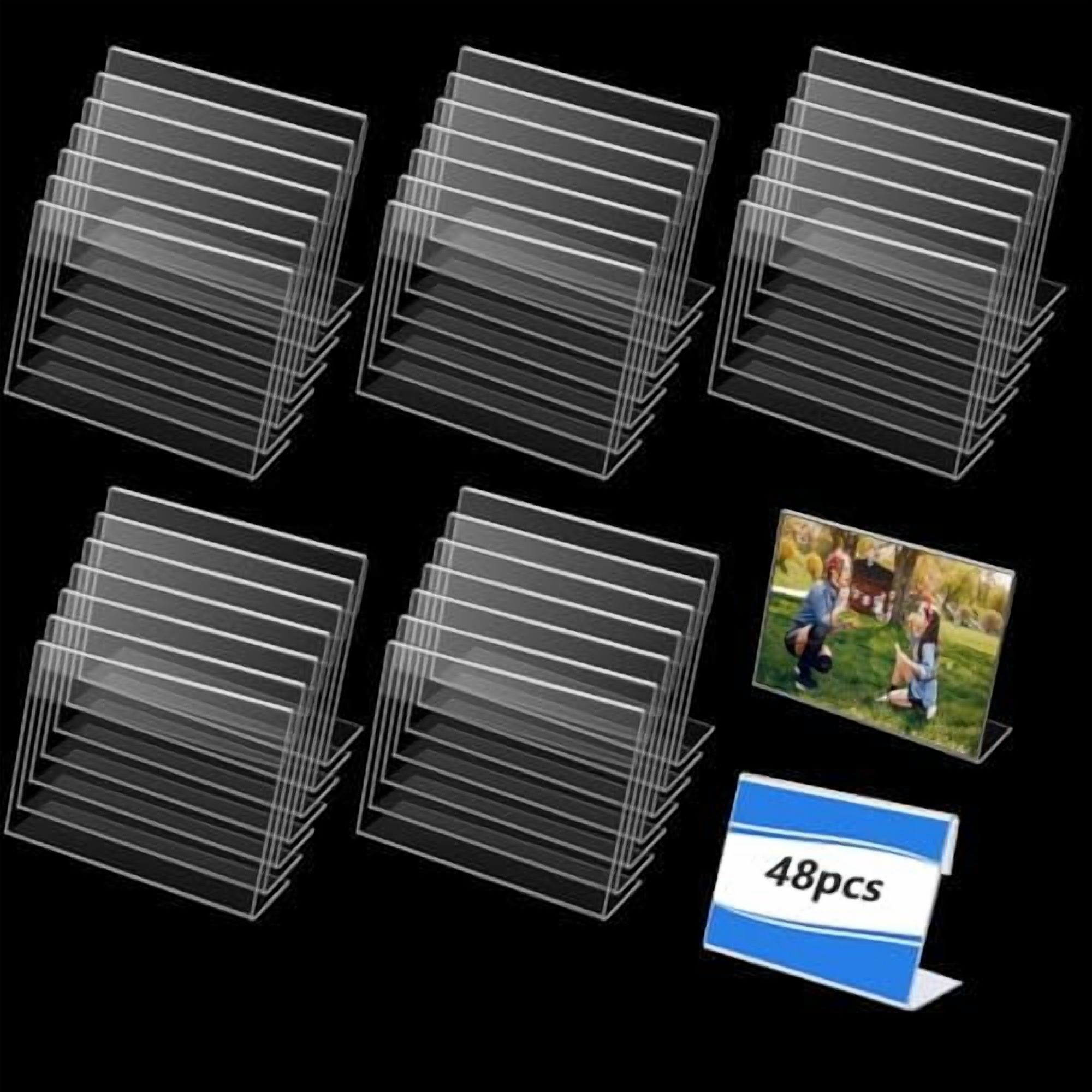 48 Pcs Small Acrylic Sign Holder 3.5