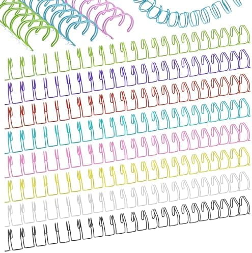 48 Pcs Small Metal Double Loop Binding Wires, 8 Colors Binding Spines ...