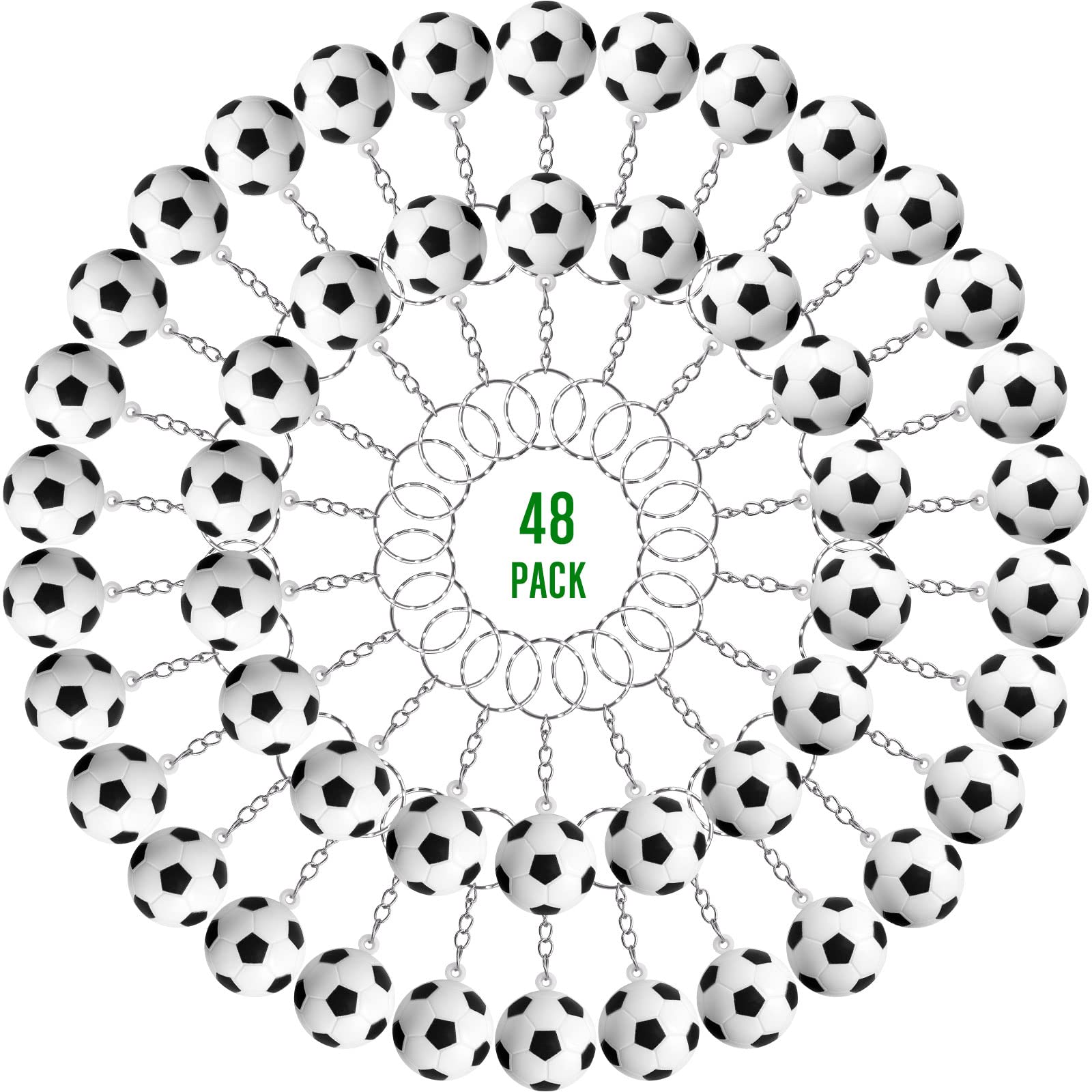 48 Pcs Soccer Keychains OIF8 Soccer Stress Ball Soccer Party Favors ...