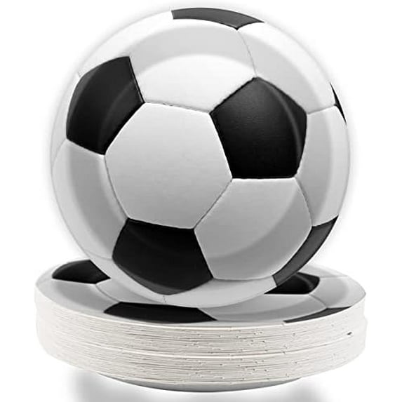 48 Pcs Soccer Paper Plates 7" Soccer Birthday Party Disposable Dessert ...