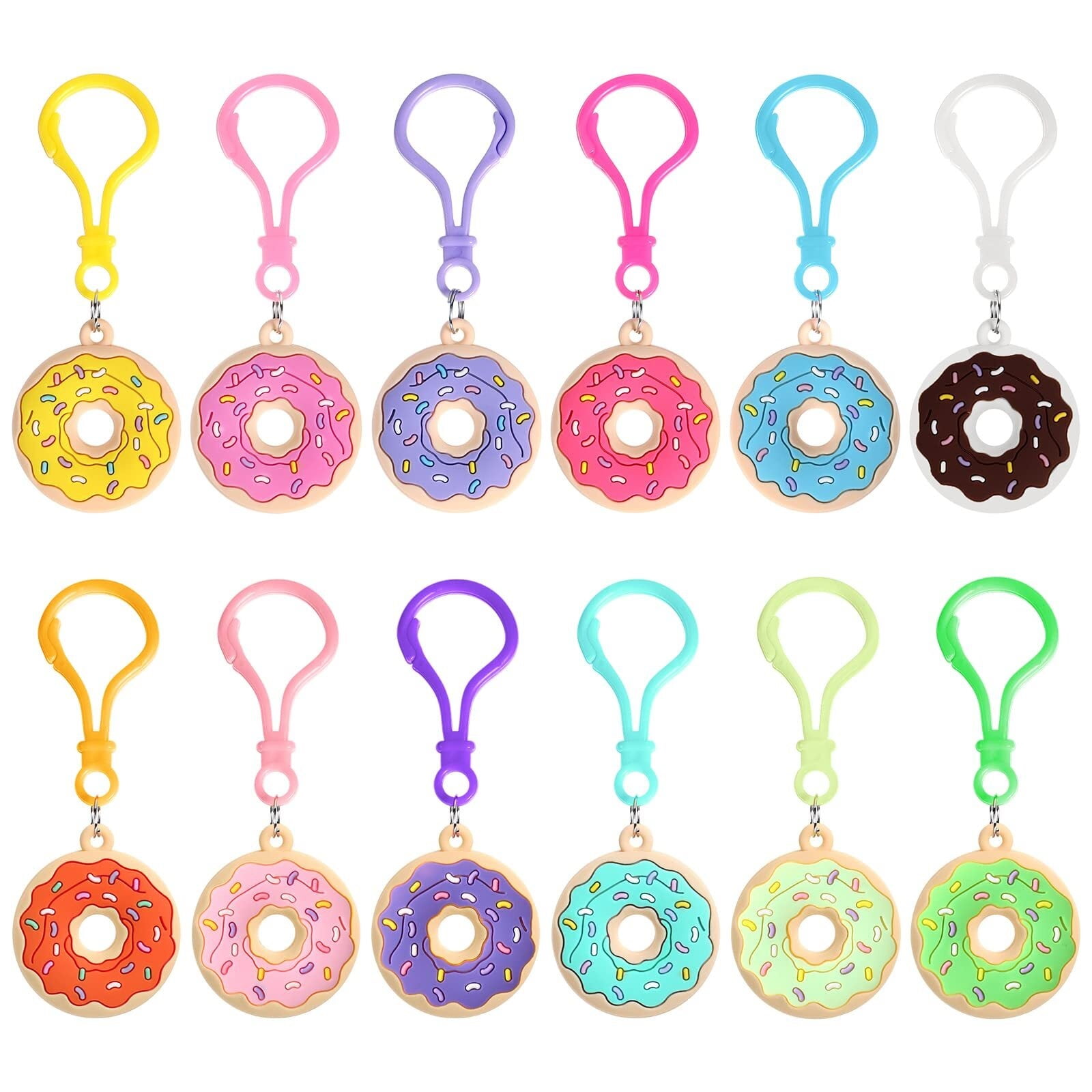 48 Pcs Sweet Donut Party Favors Donut Keychain Sweet Doughnut Theme Birthday Party Supplies ...