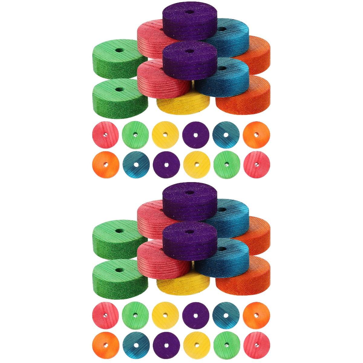 48 Pcs Wheels for Craft Kids Car Assemble Wooden Wheels Multi-function ...