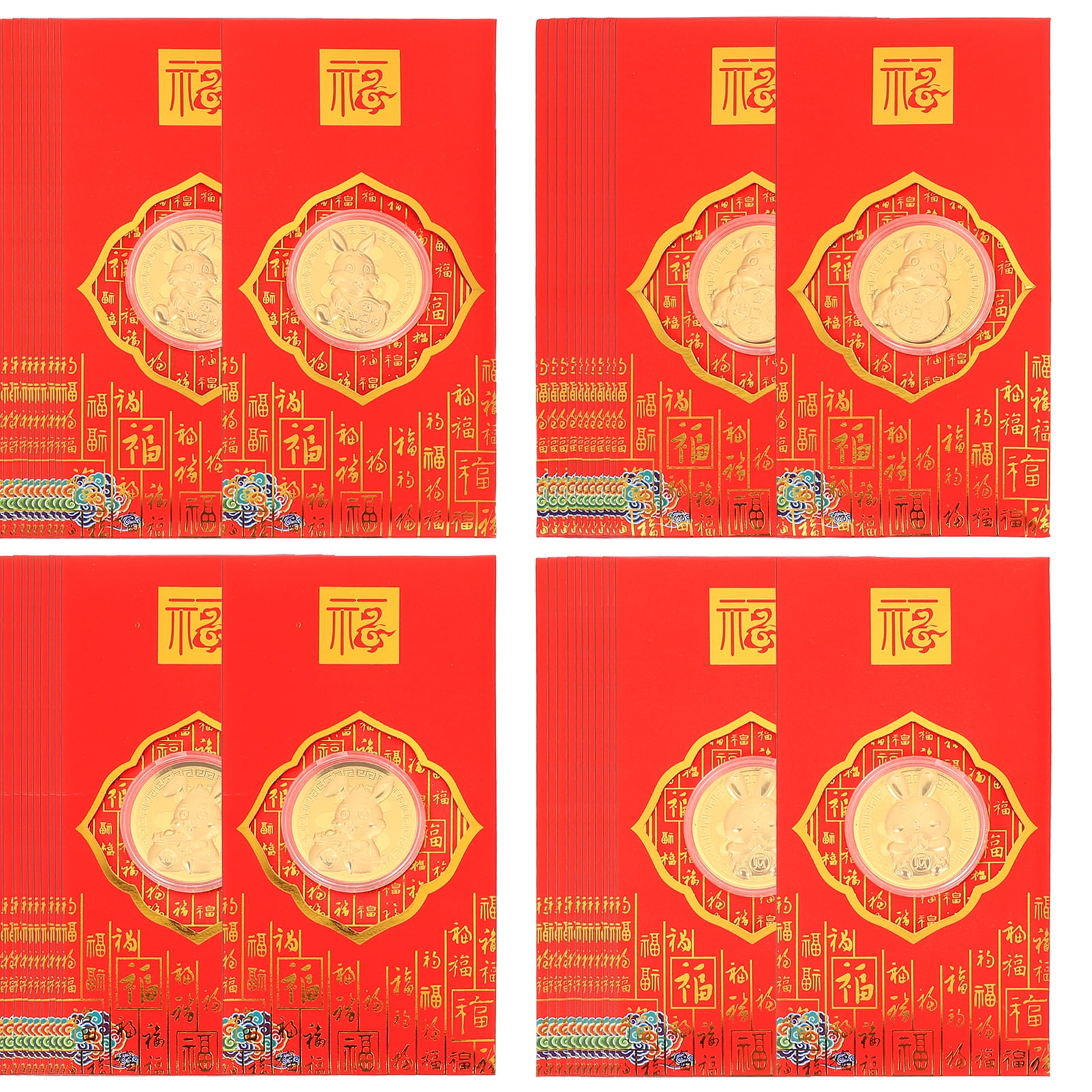 48 Pcs Year of The Rabbit Red Envelope The Gift Traditional Red Packet ...