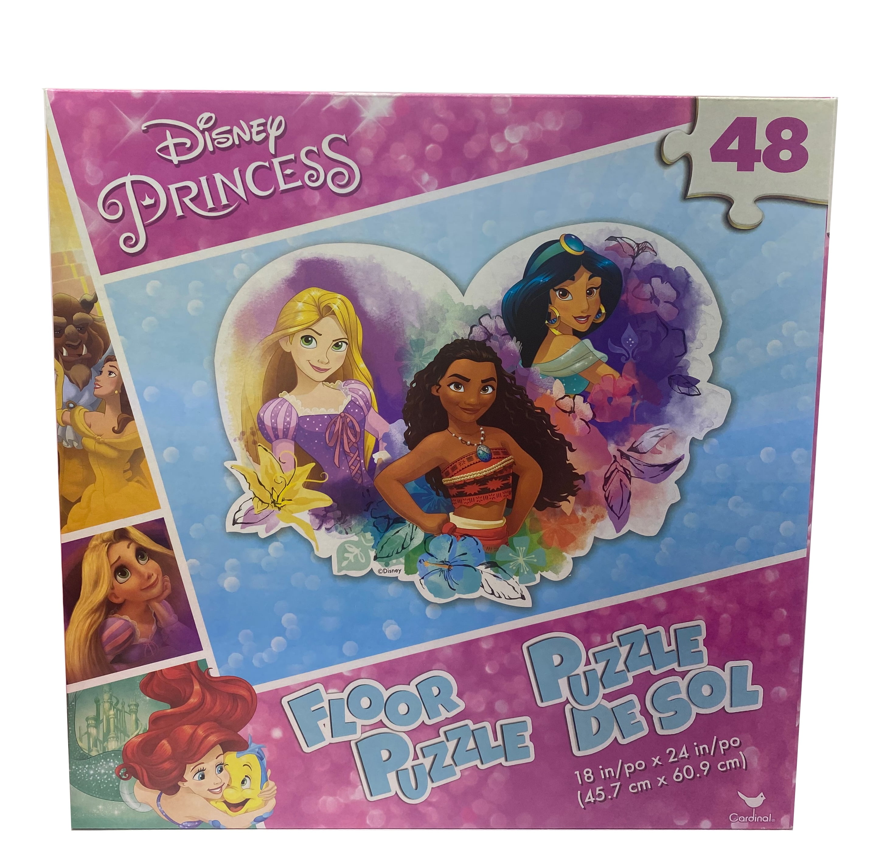 48 Piece Disney Princess Heart Shape Floor Puzzle - 18 x 24 inch ...