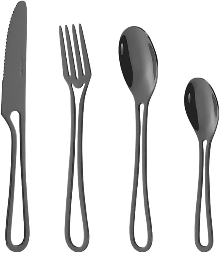 48 Piece Gold Silverware Set for 12 Hanging Flatware Sets Stainless ...