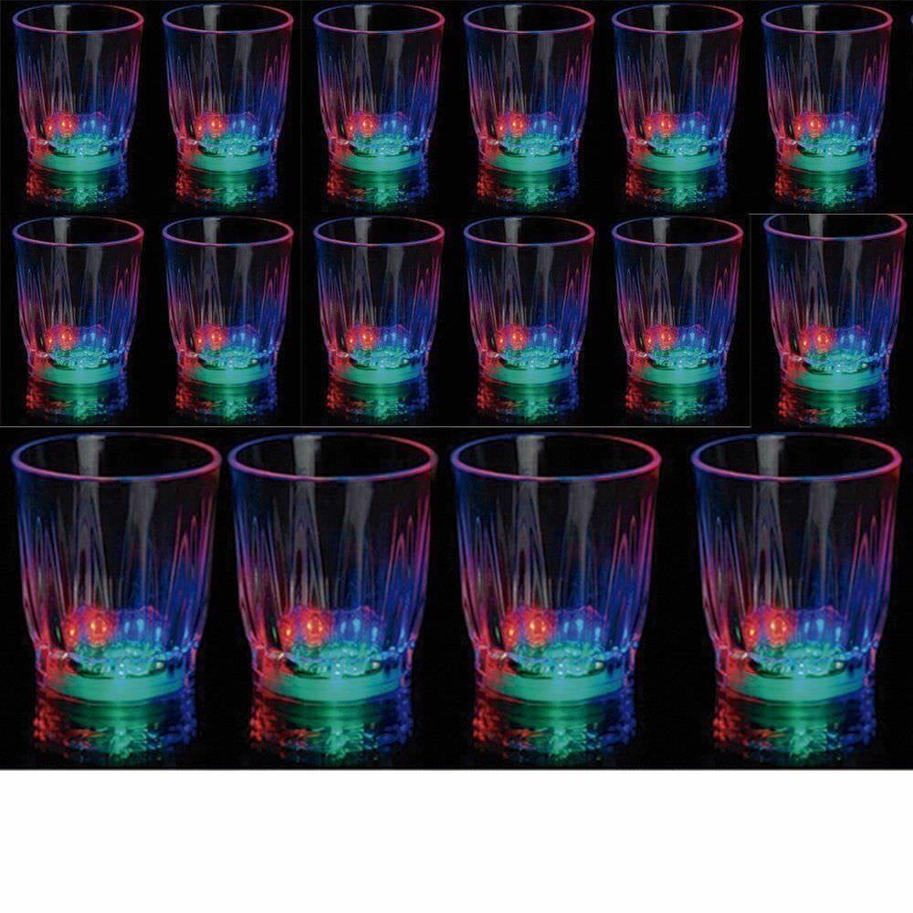 48-Piece Light-Up Plastic Shot Glasses LED Flashing Drinking Blinking ...