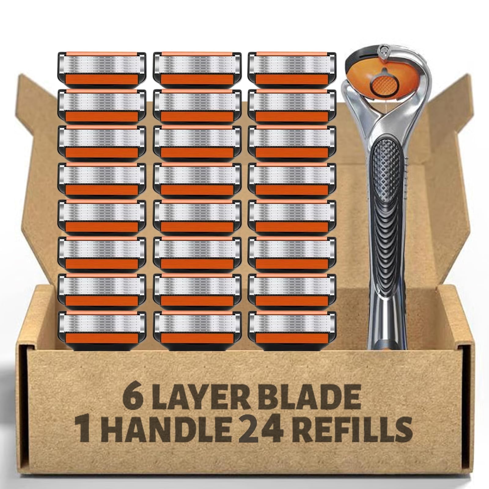 48-Piece Men's Razor Blade Replacement Set with Free Handle - Ultra ...