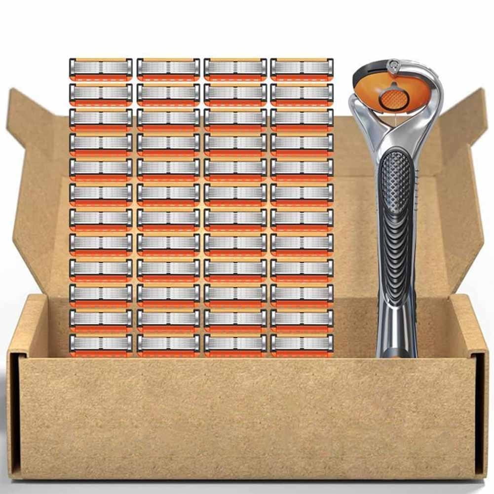 48-Piece Men's Razor Blade Replacement Set with Free Handle - Ultra ...