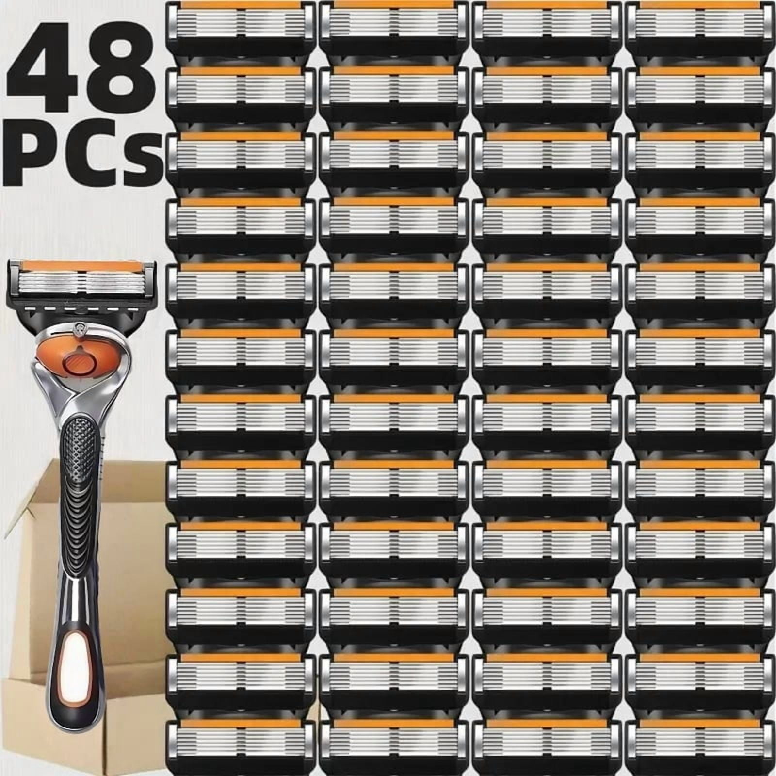 48-Piece Men's Razor Blade Replacement Set with Free Handle, Ultra ...