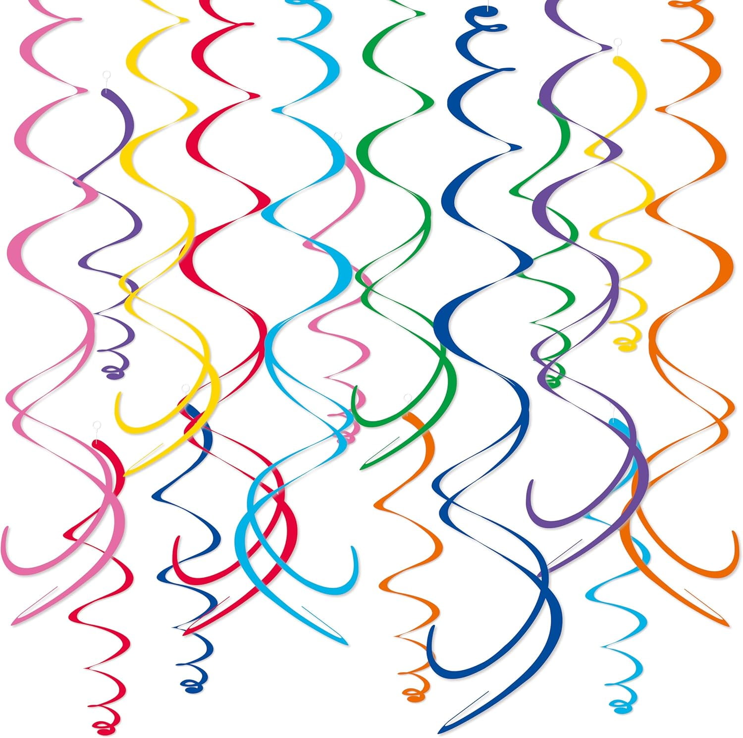 48‑Piece Multi-Color Paper Swirl Decorations – Hanging Party Swirls for ...