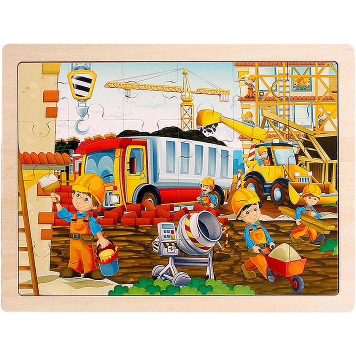 48 Piece Puzzles for Kids Ages 4-8 - Construction Wooden Jigsaw Puzzles ...