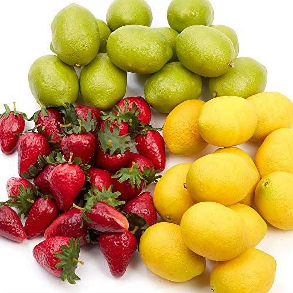 48 Piece Set of Mixed Fake Lemons, Limes and Strawberries - For Spring ...