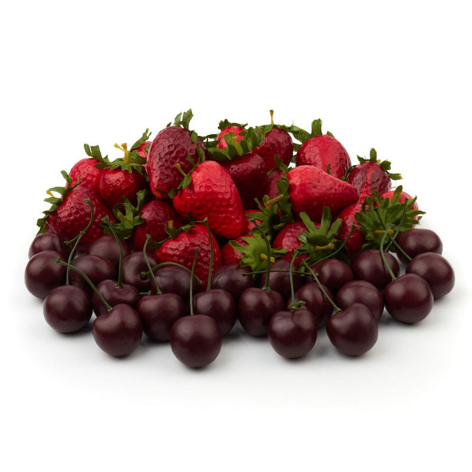 48 Piece Set of Mixed Fake Strawberries and Cherries - For Spring and ...