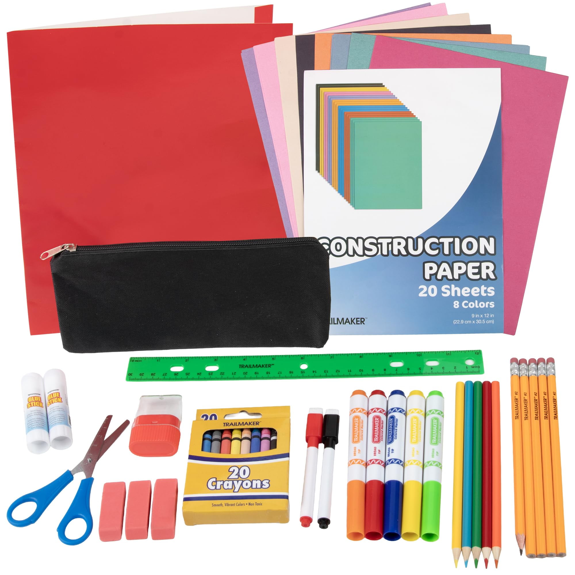 48 Piece Stationary School Supplies Set for Boys, Girls, Preschool ...