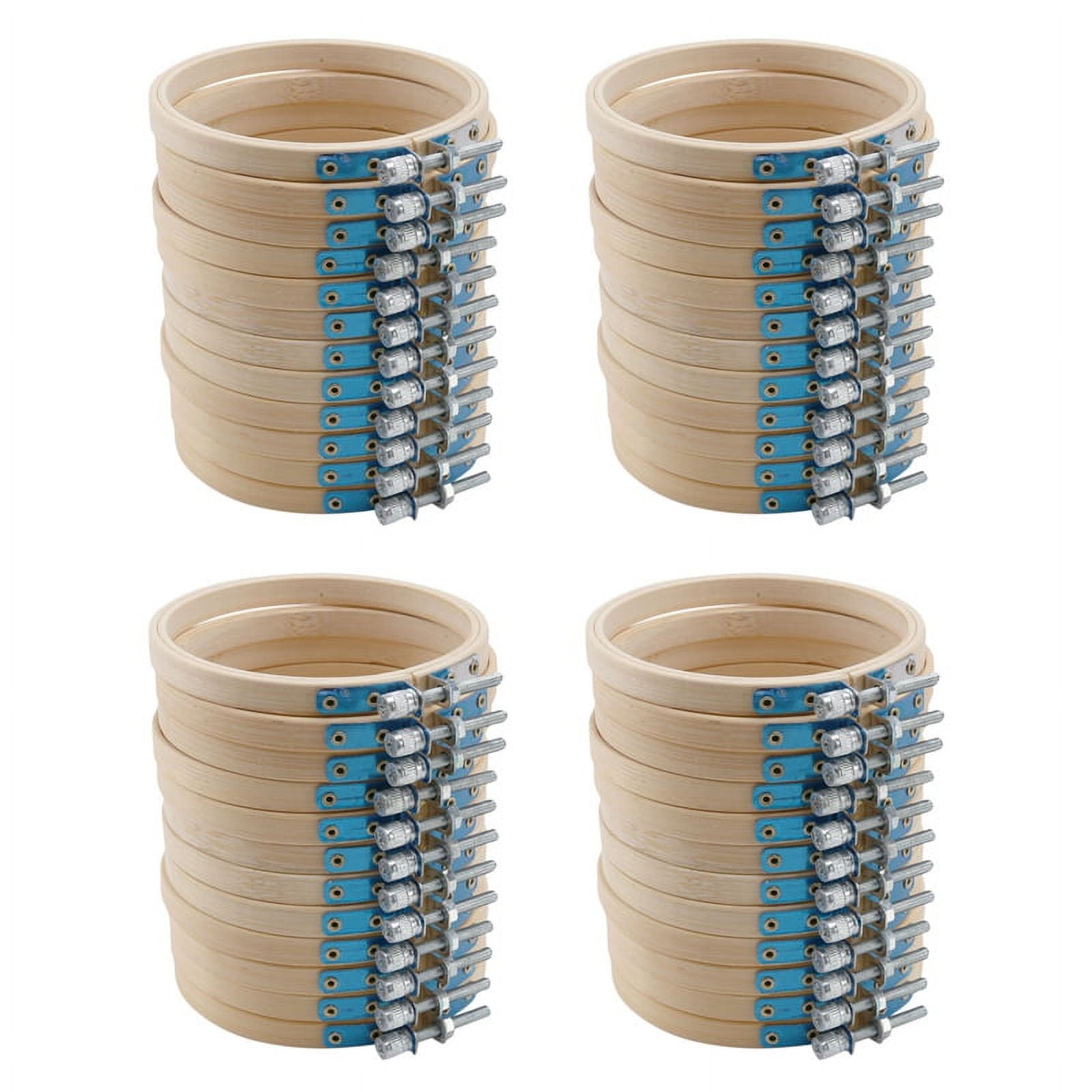48 Pieces 4 Inch Embroidery Hoops Set Bulk Bamboo Circle Cross Hoop ...