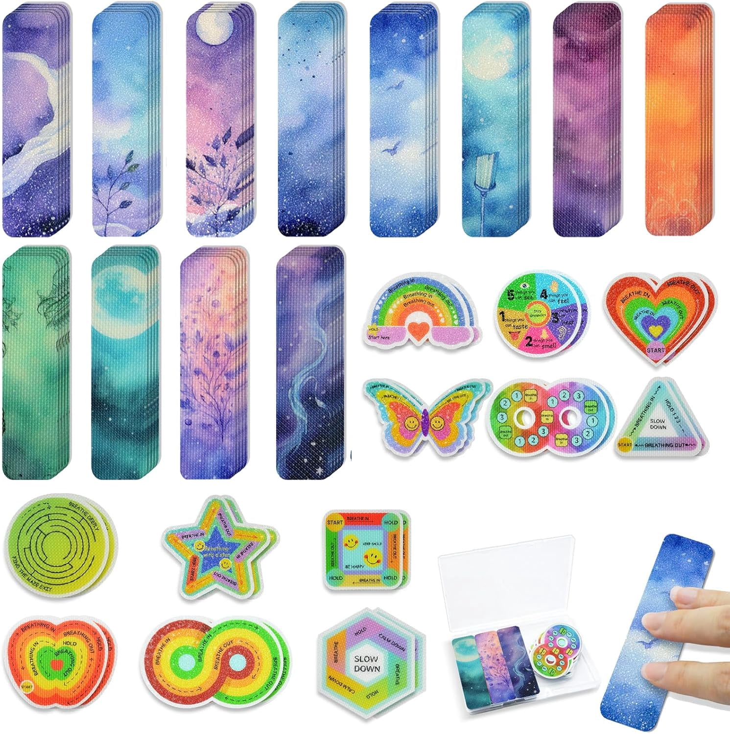 48 Pieces Anxiety Sensory Stickers with 2 Textured Sticker-Sensory ...