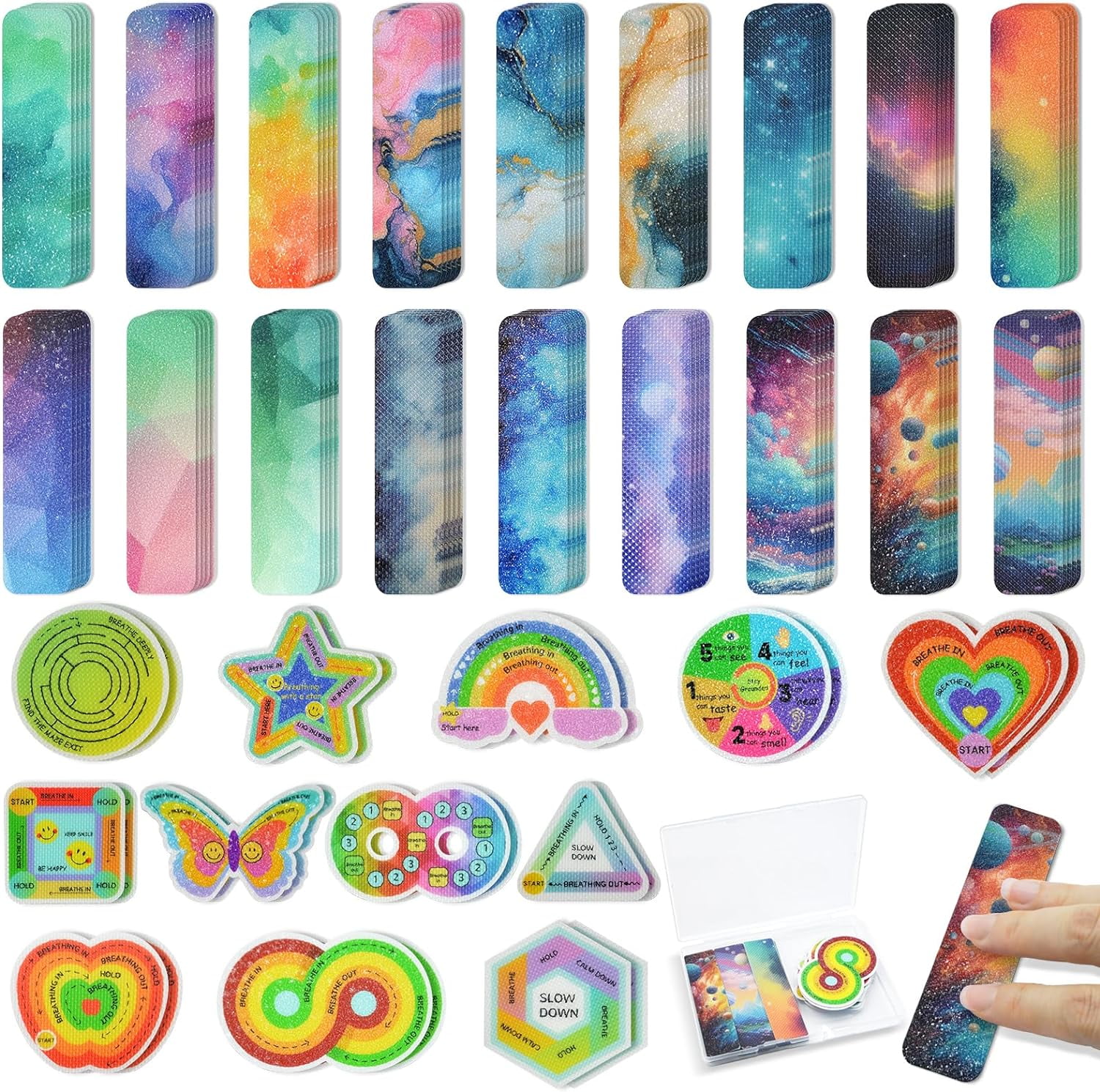 48 Pieces Anxiety Sensory Stickers with 2 Textured Sticker -Sensory ...