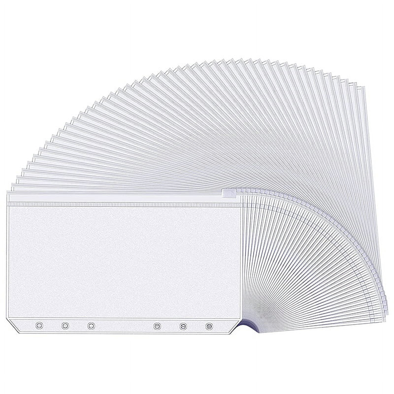 48 Pieces Binder Pockets 6 Holes Zipper Binder Pouch Folders Clear ...