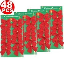 Happon 12 Pcs Christmas Tree Bows Mini Red Bowknot 2 in Xmas Tree ...