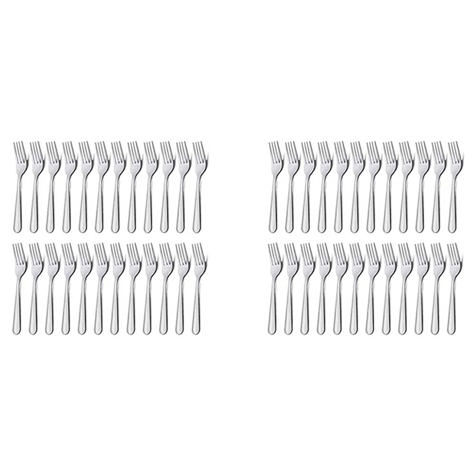 48 Pieces Dinner Forks Set 7.1 Inch Silver Stainless Steel Dinner Forks ...