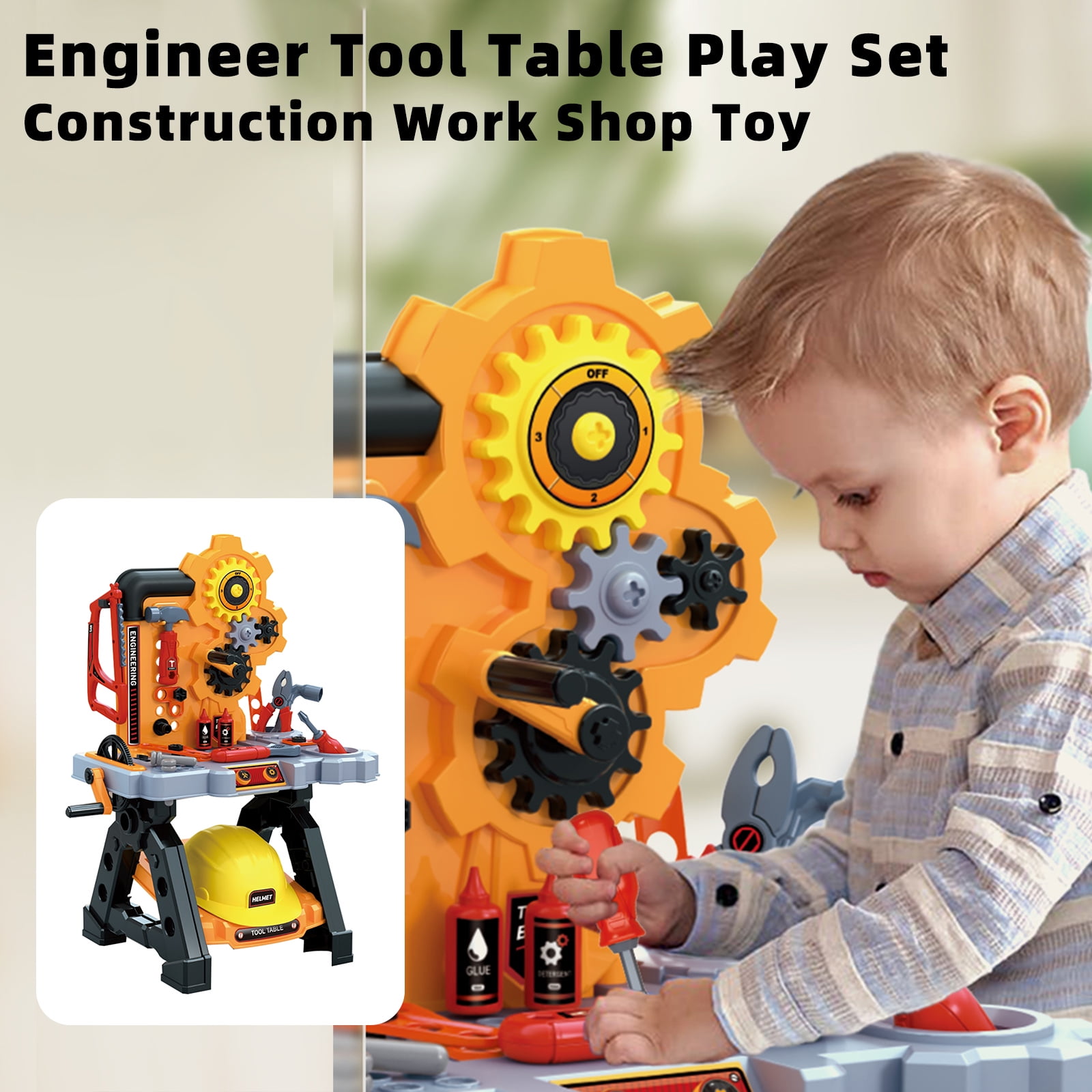 48 Pieces Engineer Tool Table Play Set Construction Work Shop Toy Gift ...
