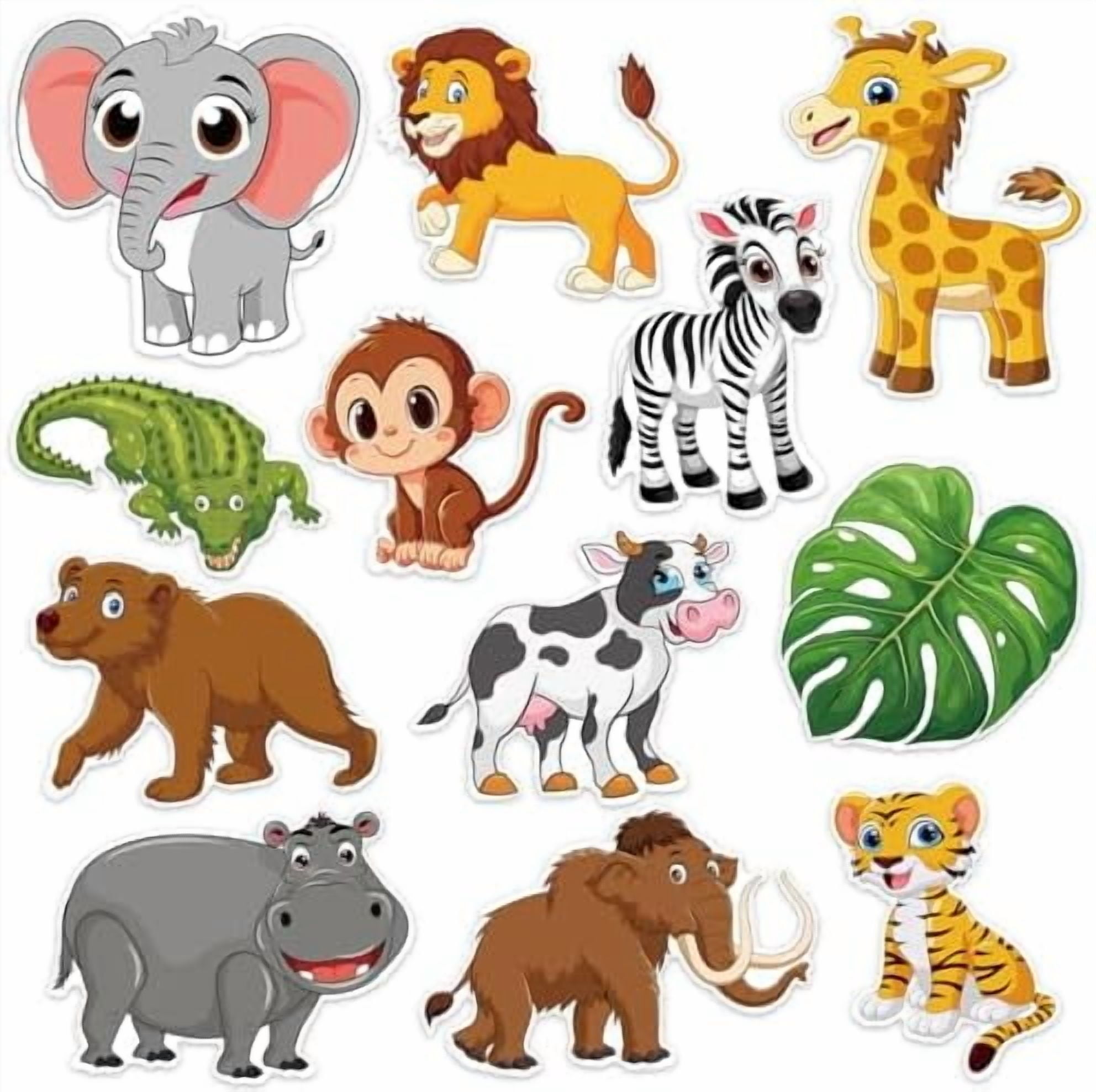 48 Pieces Jungle Animal Cutouts, Safari Animal Cutouts Classroom Decor ...